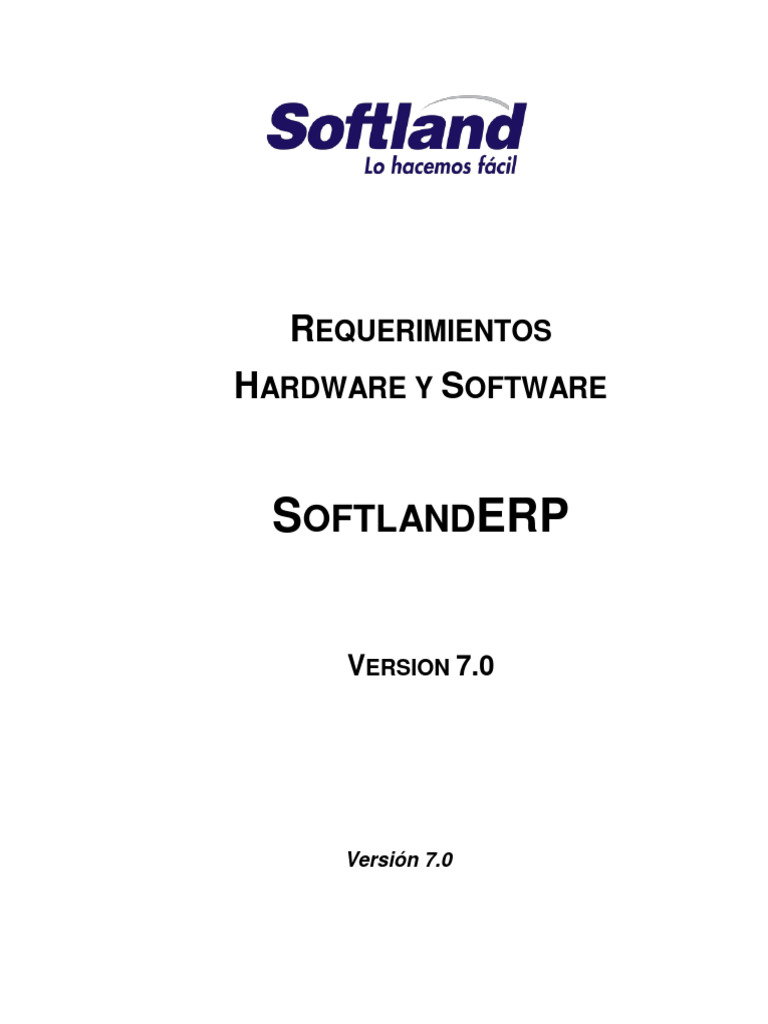 SoftlandERP - Requerimientos de Hardware y Software - 7.00 | PDF ...