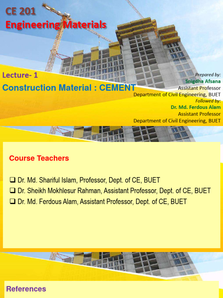 Lecture On Cement - Nov 2021 | PDF | Cement | Concrete