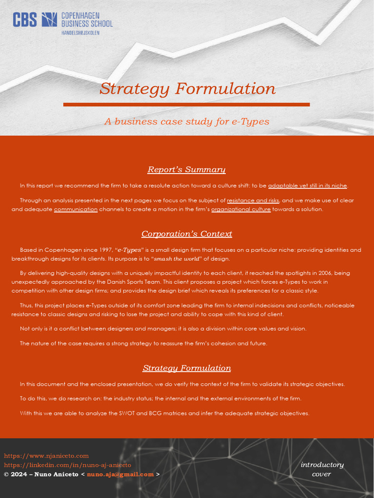 e-Types Strategy Formulation Guide | PDF | Strategic Management | Swot ...