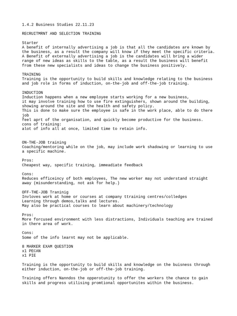Recruitment & Training Insights | PDF | Organizational Behavior ...