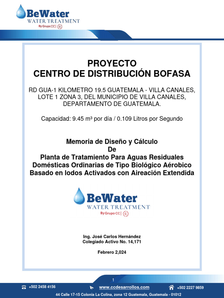 Proyecto PTAR Bofasa Villa Canales | PDF | Aguas residuales ...