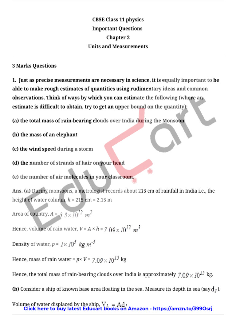 3 Marks (Units and Measurements) | PDF | Atomic Nucleus | Electron