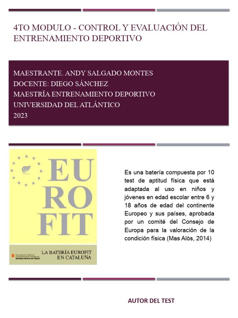 Batería Eurofit: Evaluación Física Escolar | PDF | Estudios de idiomas ...