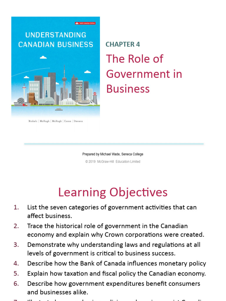 Government's Role in Canadian Business | PDF | Taxes | Fiscal Policy