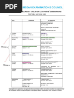 CSEC Exam Timetable May-June 2025 | PDF | Science | Engineering