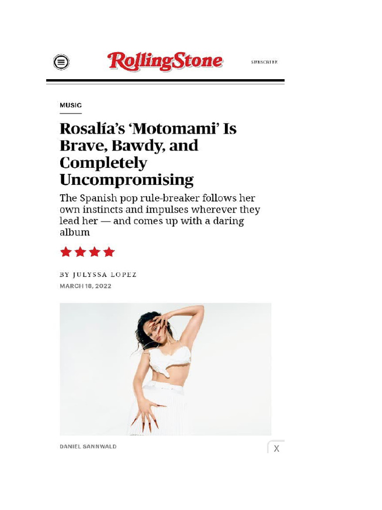 Artículo Rosalía Rolling Stone | PDF