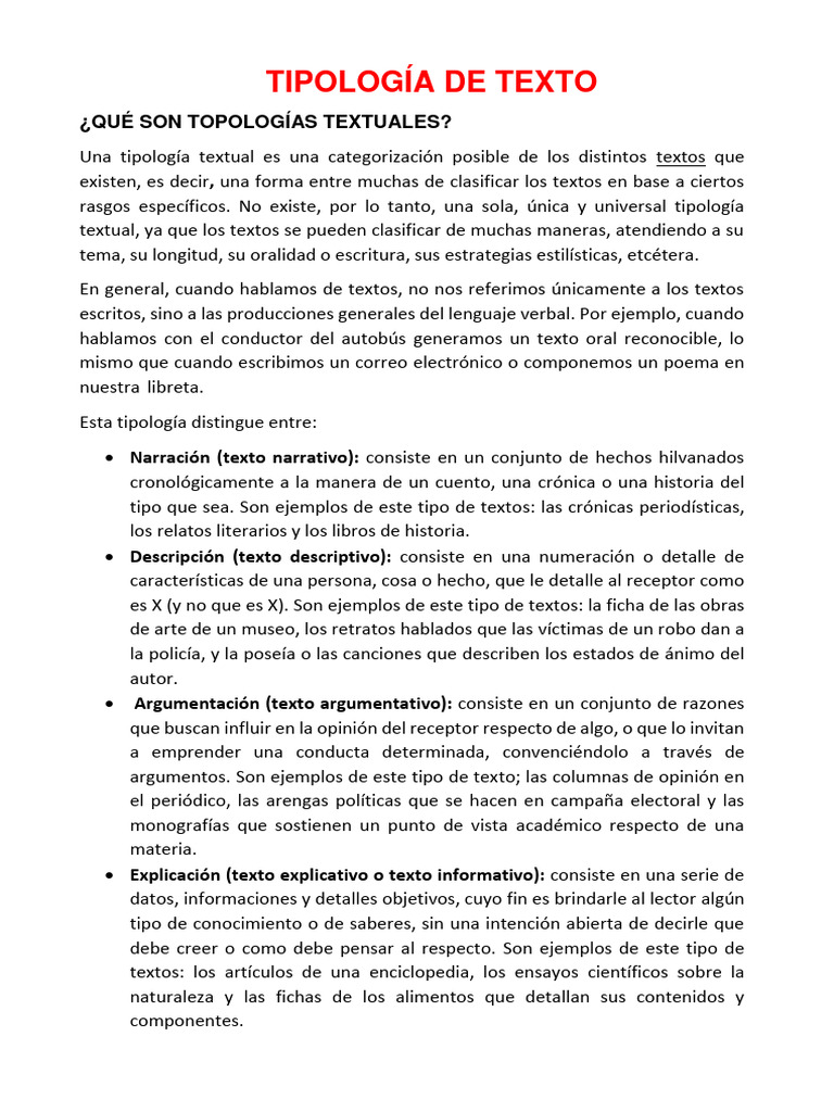 Tipología de Texto | PDF | Narración