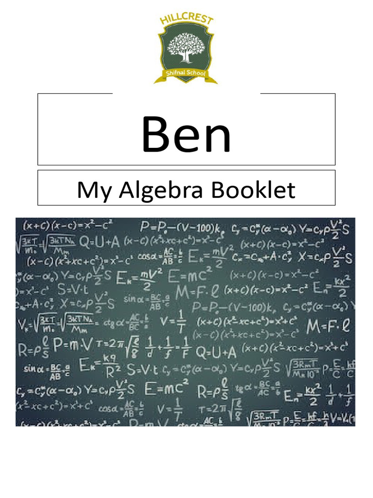 Algebra Booklet | PDF | Quadratic Equation | Algebra