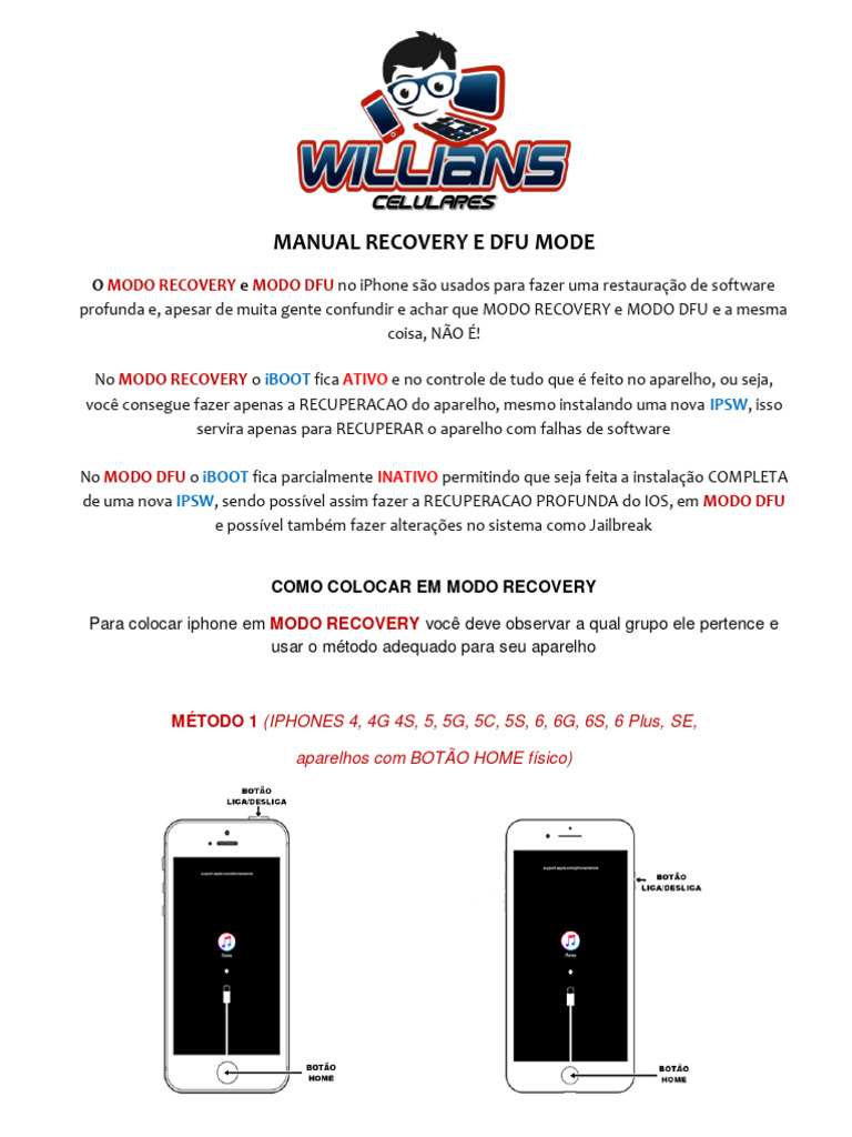 Modos Recovery e DFU no iPhone: Guia Completo | PDF | iPhone | iOS