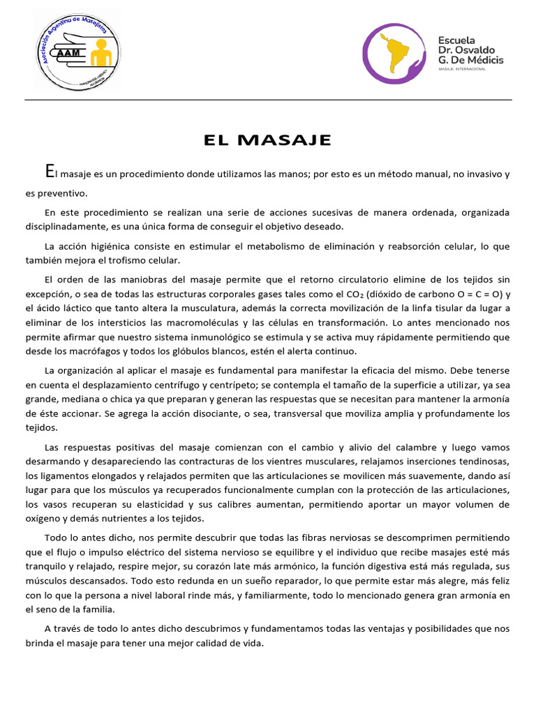 El Masaje | PDF | Masaje | Músculo