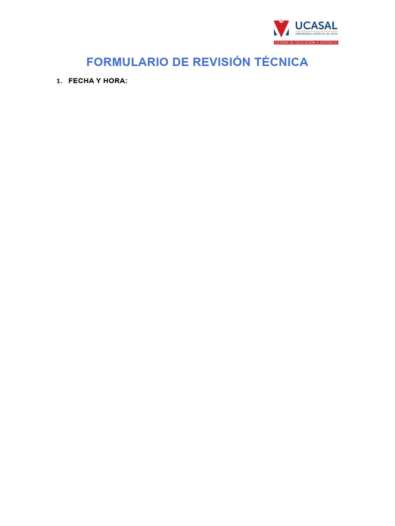 FORMULARIO DE REVISION TECNICA | PDF