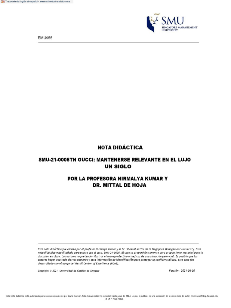 Gucci Teaching Note - En.es | PDF | Marca | Al por menor