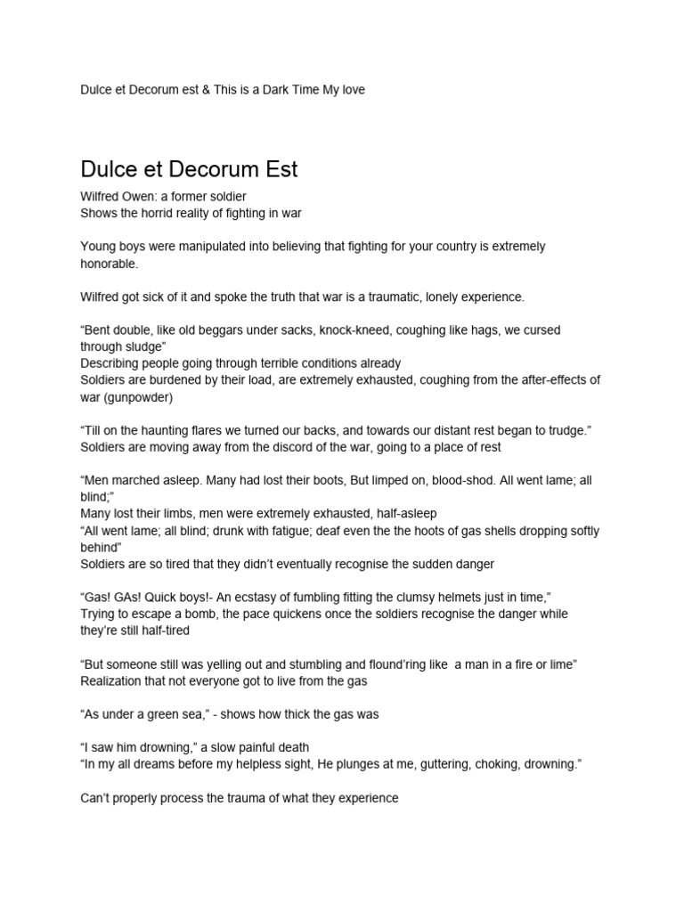 Dulce Et Decorum Est | PDF