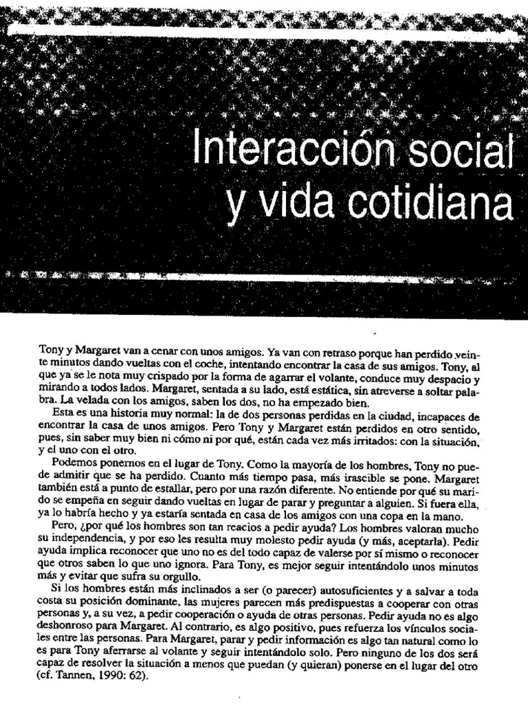 Lectura 4 Interacción Social y Vida Cotidiana | PDF