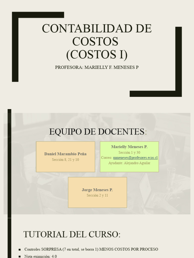 Clase 1 Contabilidad de Costos (Costos I) | PDF | Contabilidad | normas ...