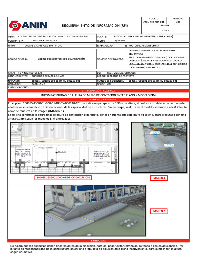 Rpta Rfi 269-2378 - 200055-C.ajani-Gcz-Bim-Rfi-269 | PDF | Arquitecto