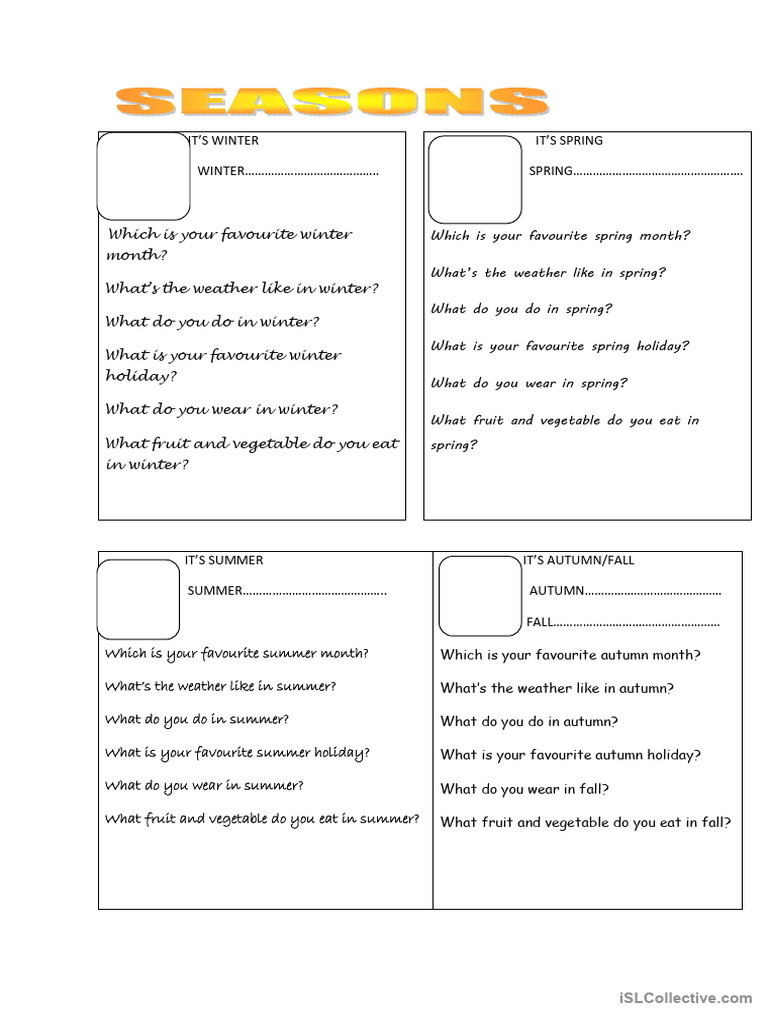 Seasonal Activities and Favorites Guide | PDF