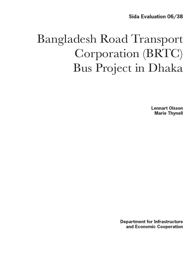 Sida31412en Bangladesh Road Transport Corporation BRTC Bus Project in ...