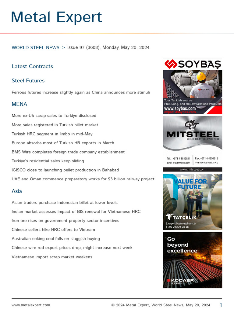 World Steel News 20240520 | PDF | Scrap | Steel