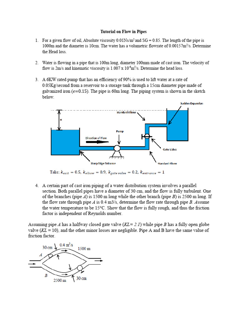 Oil Flow Rate Calculation in Pipes | PDF