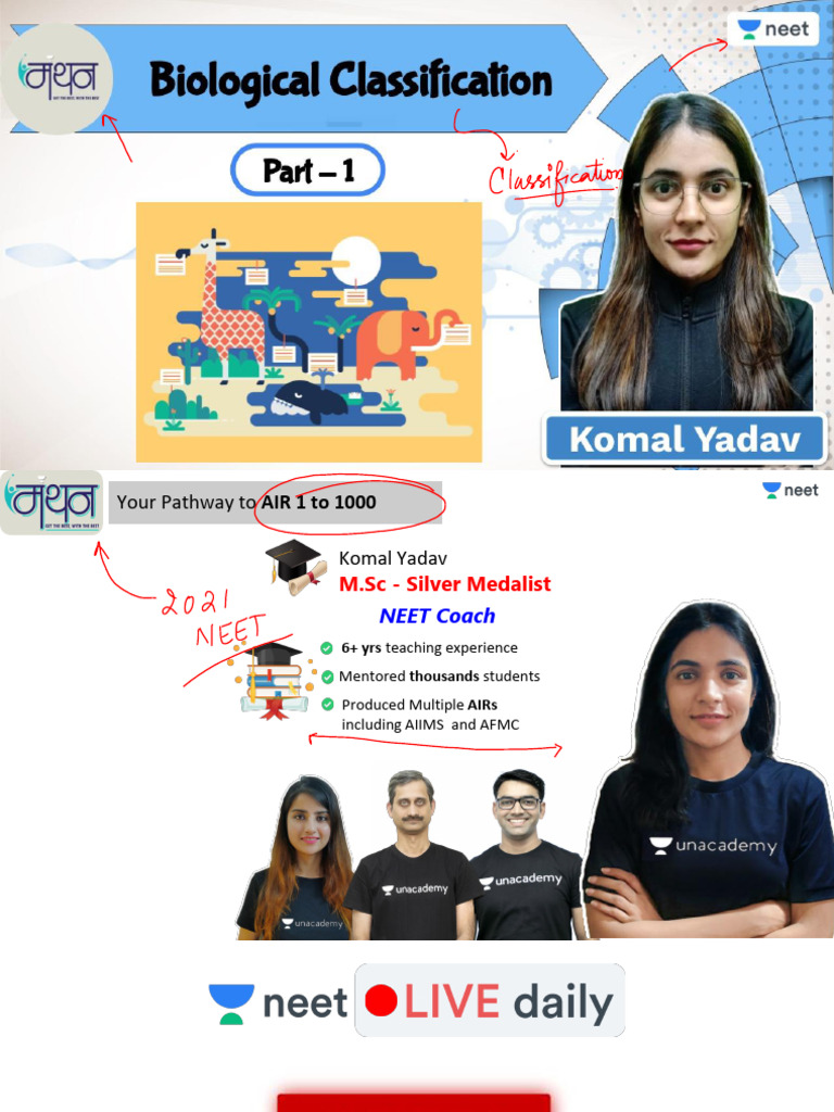 1 APR 2PM Manthan Bio Classification L1 | PDF | Organisms | Biological Classification