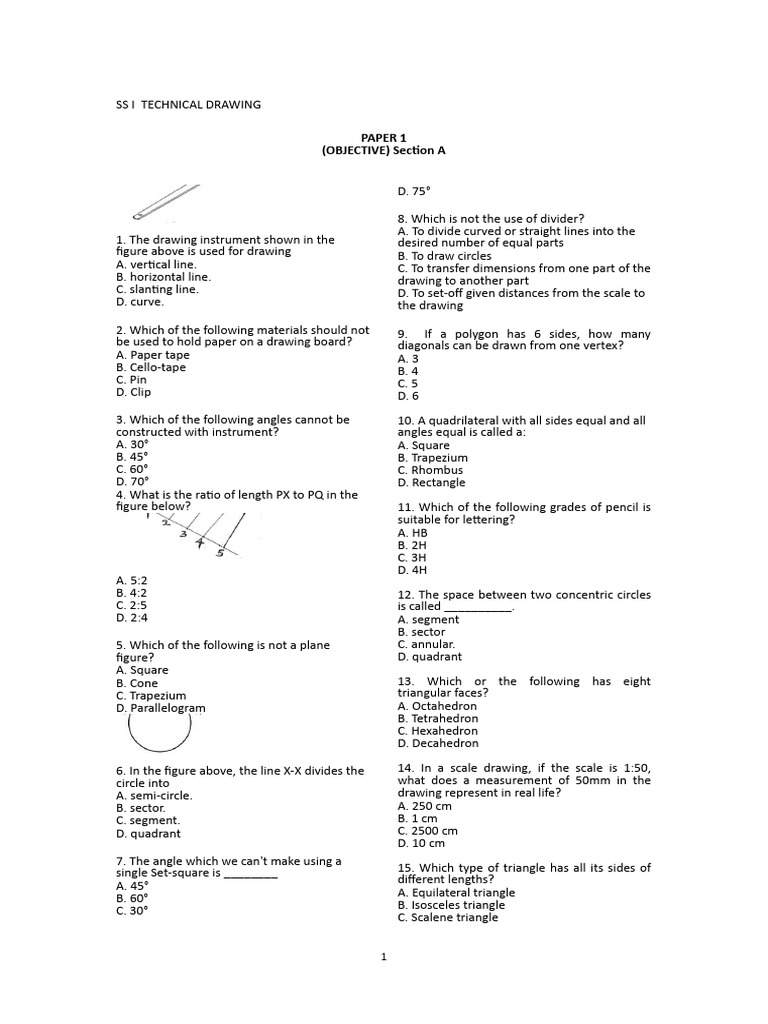 Ss I Technical Drawing | PDF | Triangle | Circle