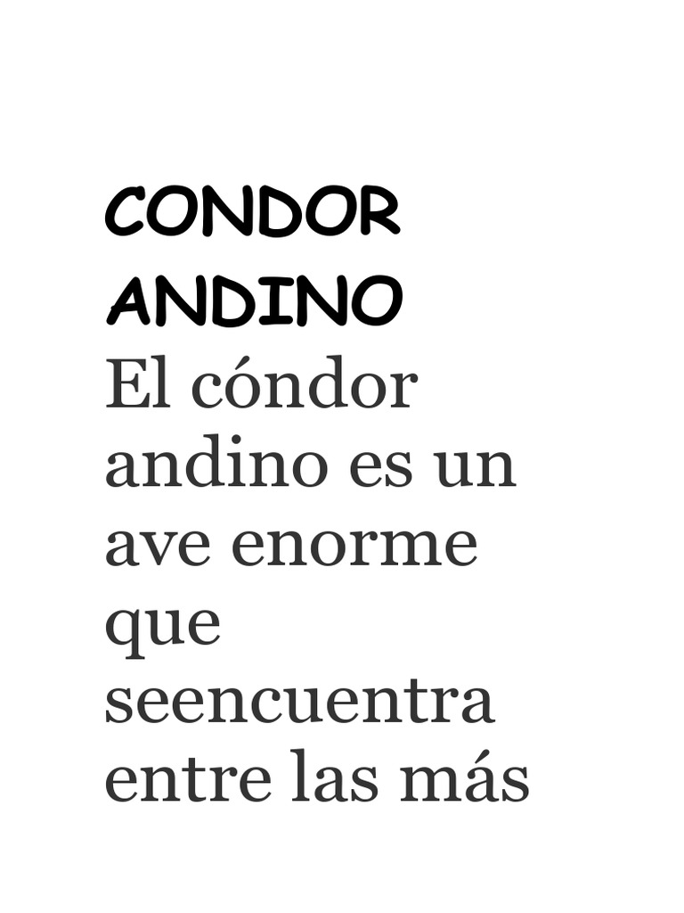 Caractersticas Del Condor | PDF | Ornitología | Aves