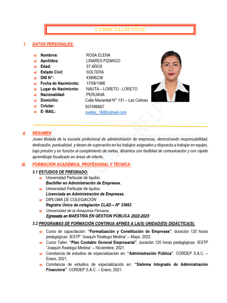 CV - RELP Actualizado | PDF | Microsoft