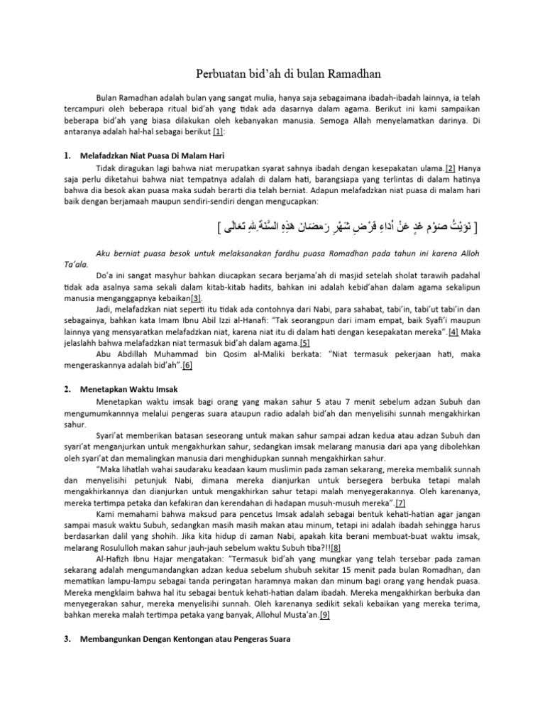 Perbuatan Bidah Tugas Ustadz Nadif | PDF | Kesehatan Holistik | Gaya Hidup