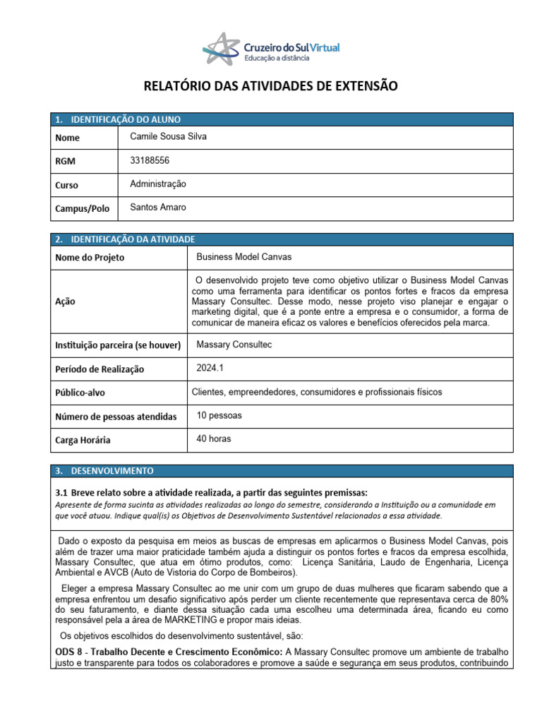 Relatório de Entrega de Atividades Extensionistas-3 | PDF | Marketing
