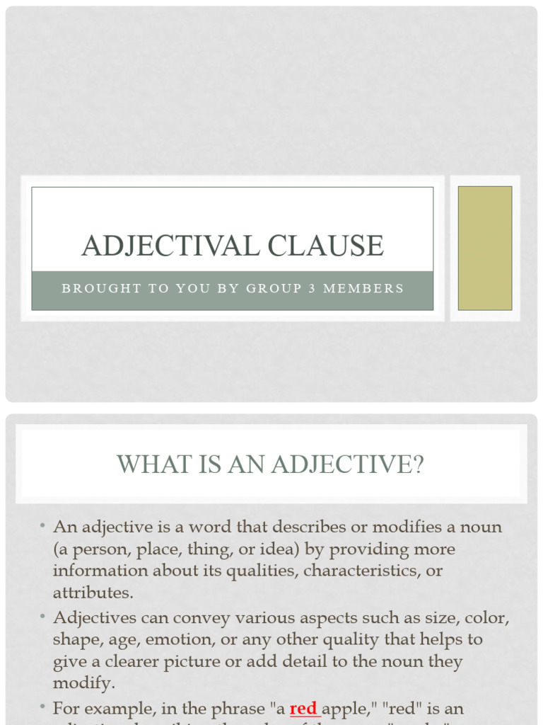 Adjectival Clause | PDF | Adjective | Languages