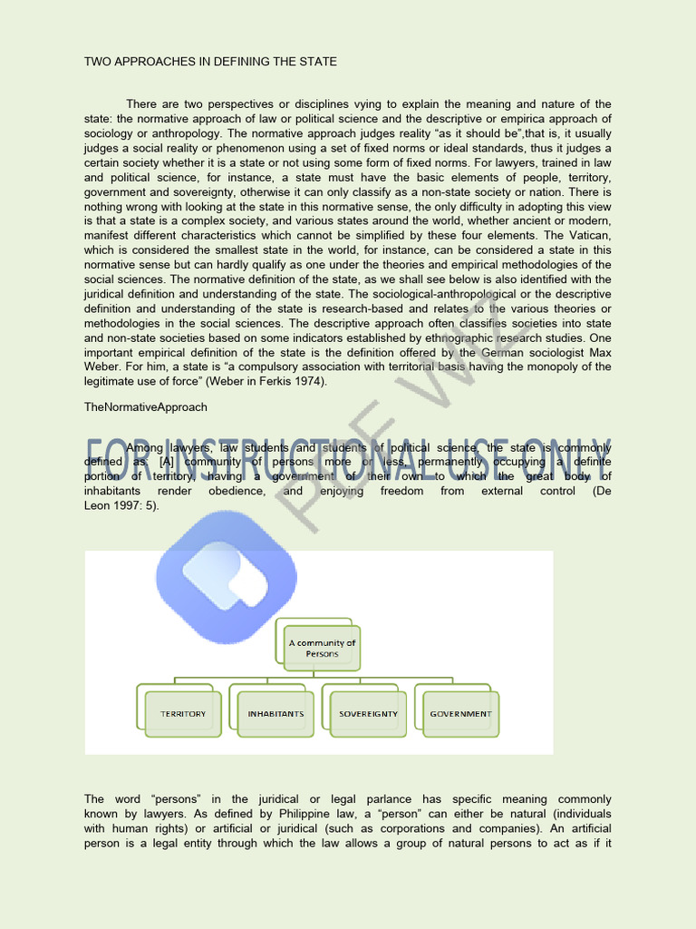 MDL 2 PGC Topic 2 Two Approaches in Defining The State | Download Free PDF | State (Polity ...