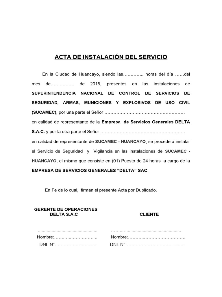 Acta de Instalacion | PDF | Servicios (economía) | Empresas