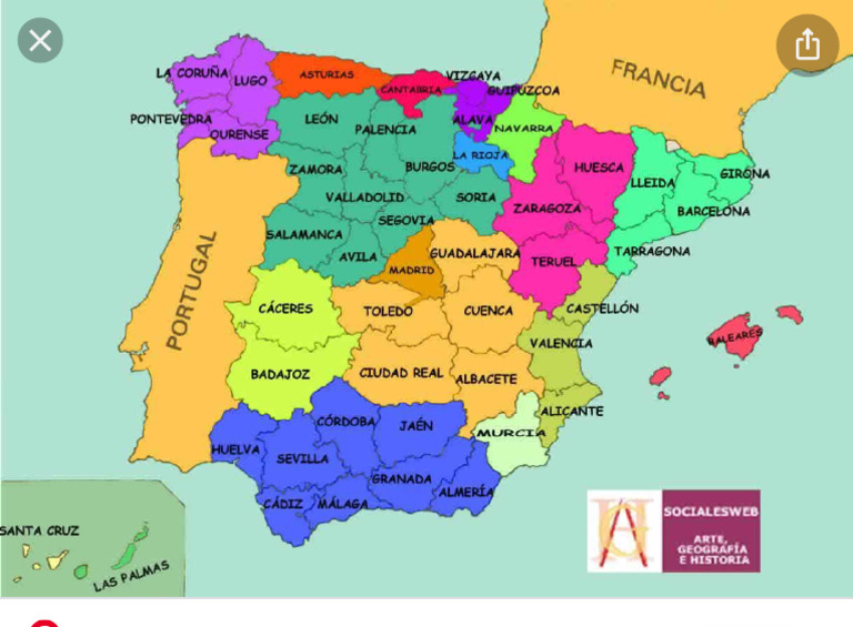 Mapa Político de España para Imprimir | PDF | España