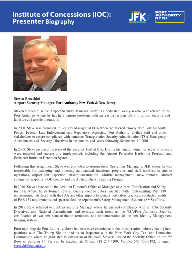 Bio Steven Brocchini | PDF | Airport | Transportation Security ...
