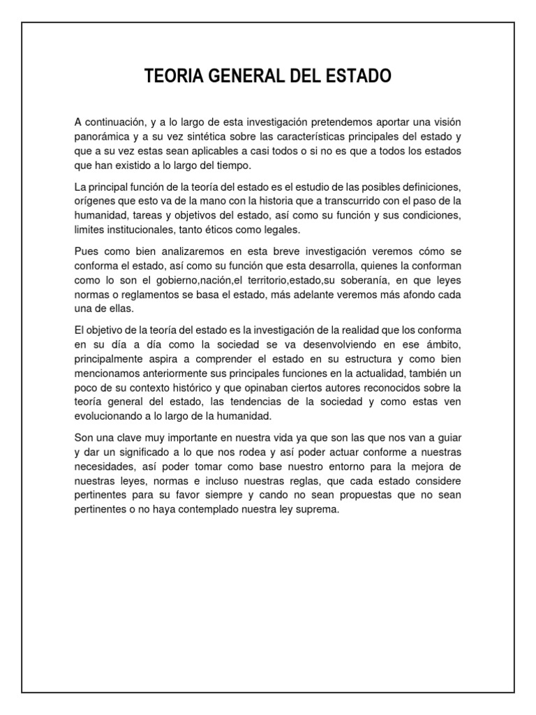 Definición y Teoría del Estado | PDF | Estado (política) | Constitución