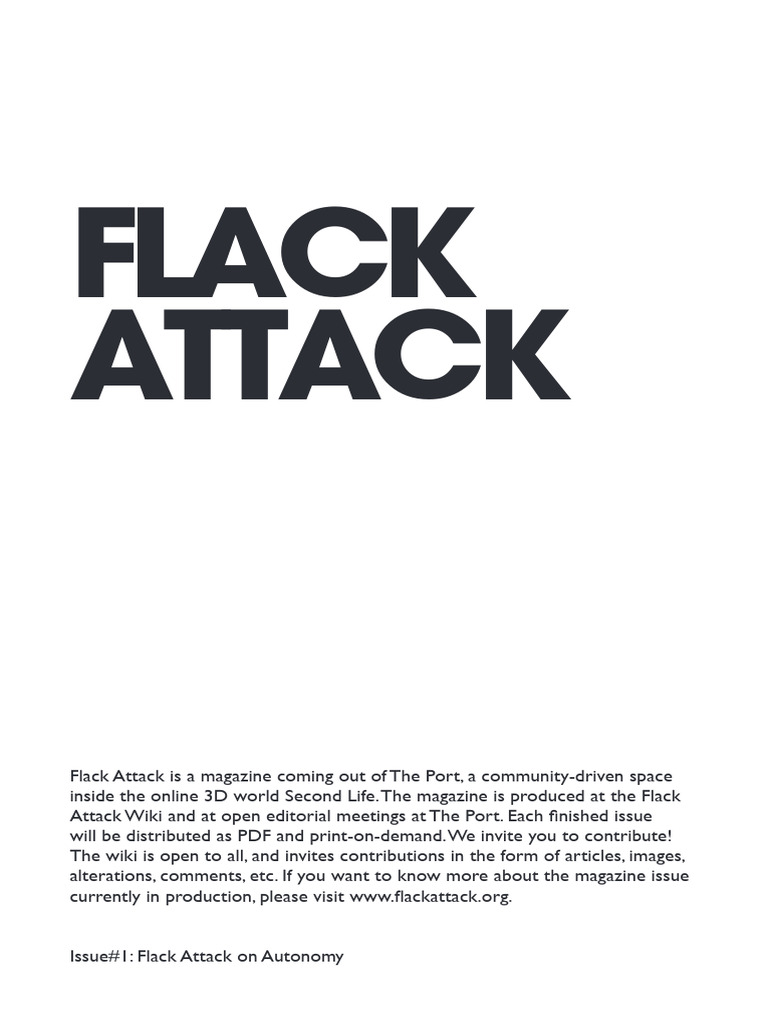 FlackAttackAutonomy-NEW - Indd - Flack Attack Issue 1 | PDF | Young Adult