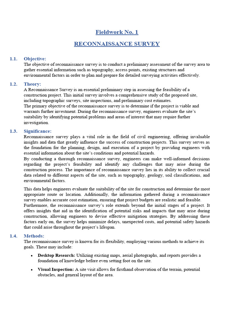 Fieldwork No Pdf Surveying Compass