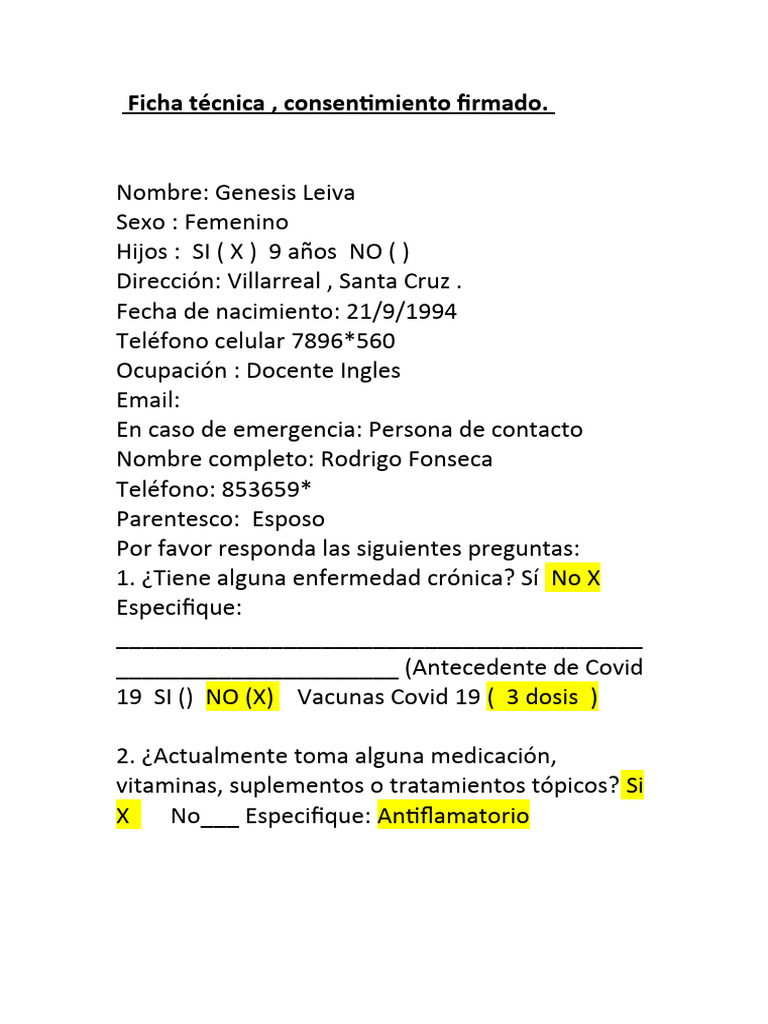 Ficha Tã©cnica | PDF | Medicina | Medicina CLINICA