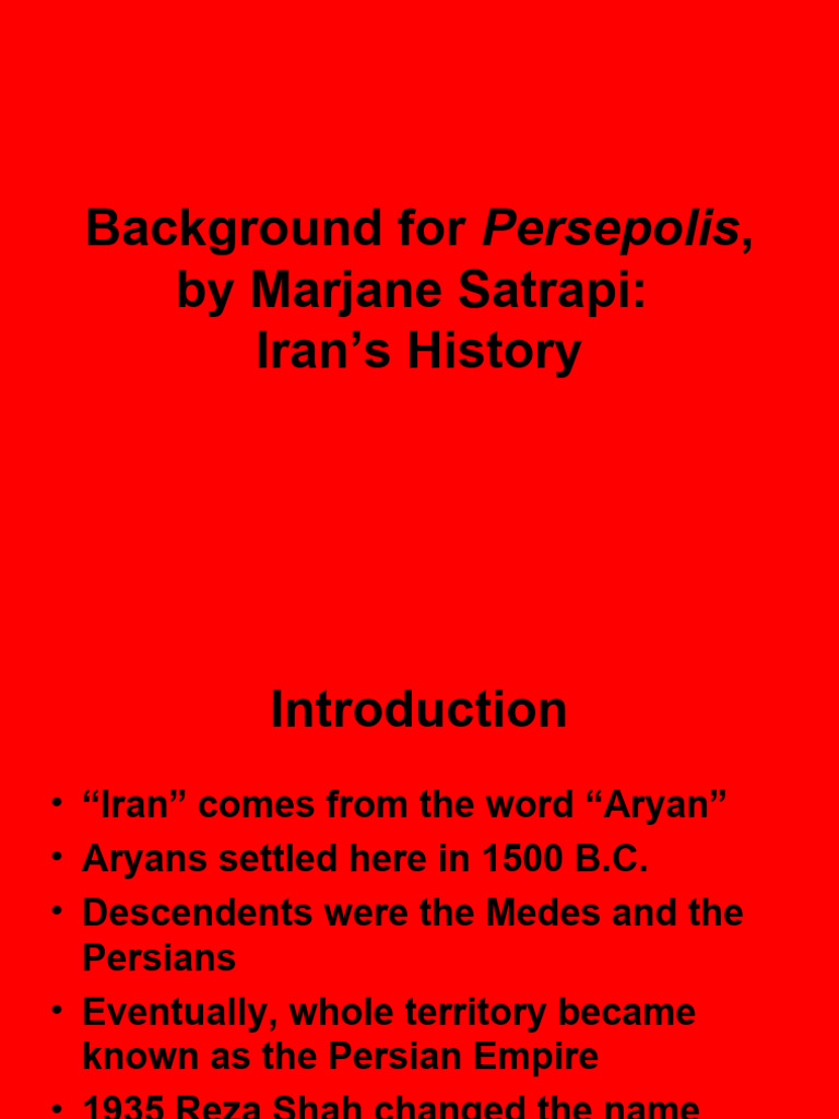 Persepolis Background | PDF | Ruhollah Khomeini | Mohammad Reza Pahlavi