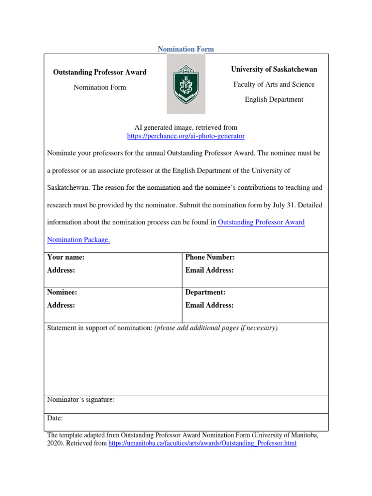 nomination form | PDF