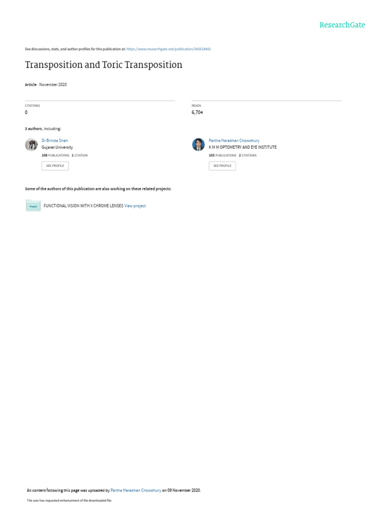 37 Transpositionand Toric Transposition | PDF | Lenses | Human Eye