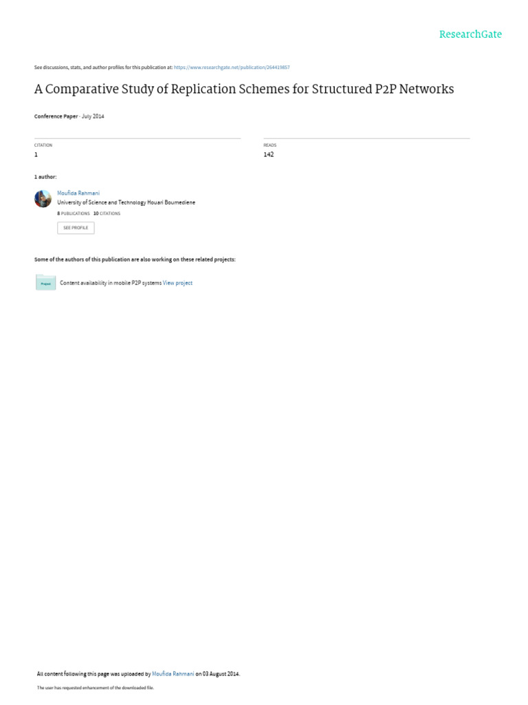 A Comparative Study of Replication Schemes For Structured P2P Networks | PDF | Peer To Peer ...