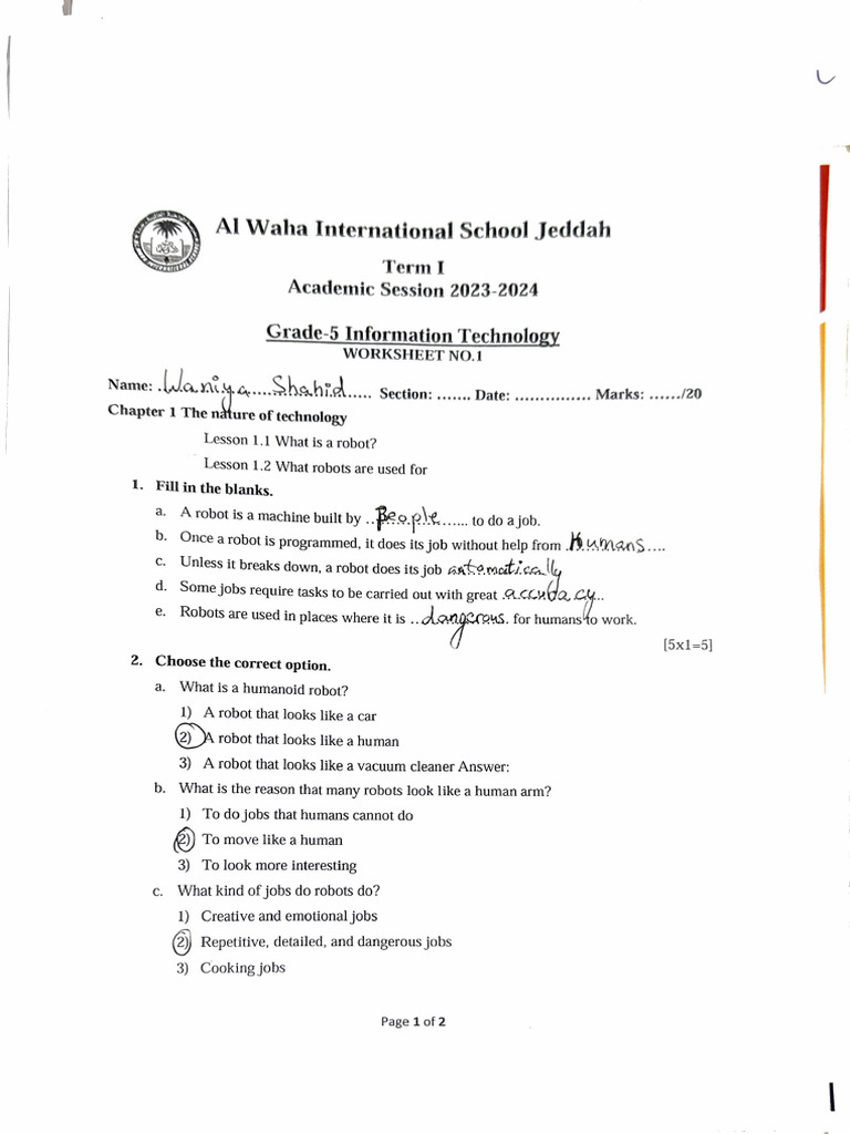 IT Worksheet 1&3 | PDF