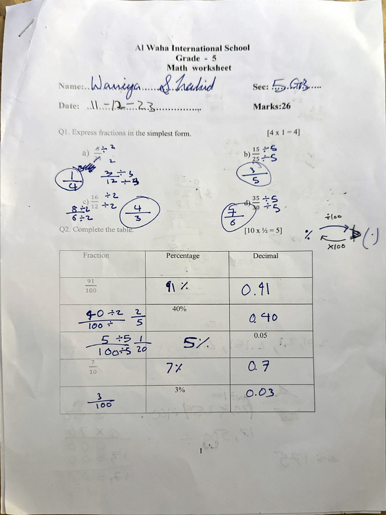 Math WS 1 - Term 2 | PDF