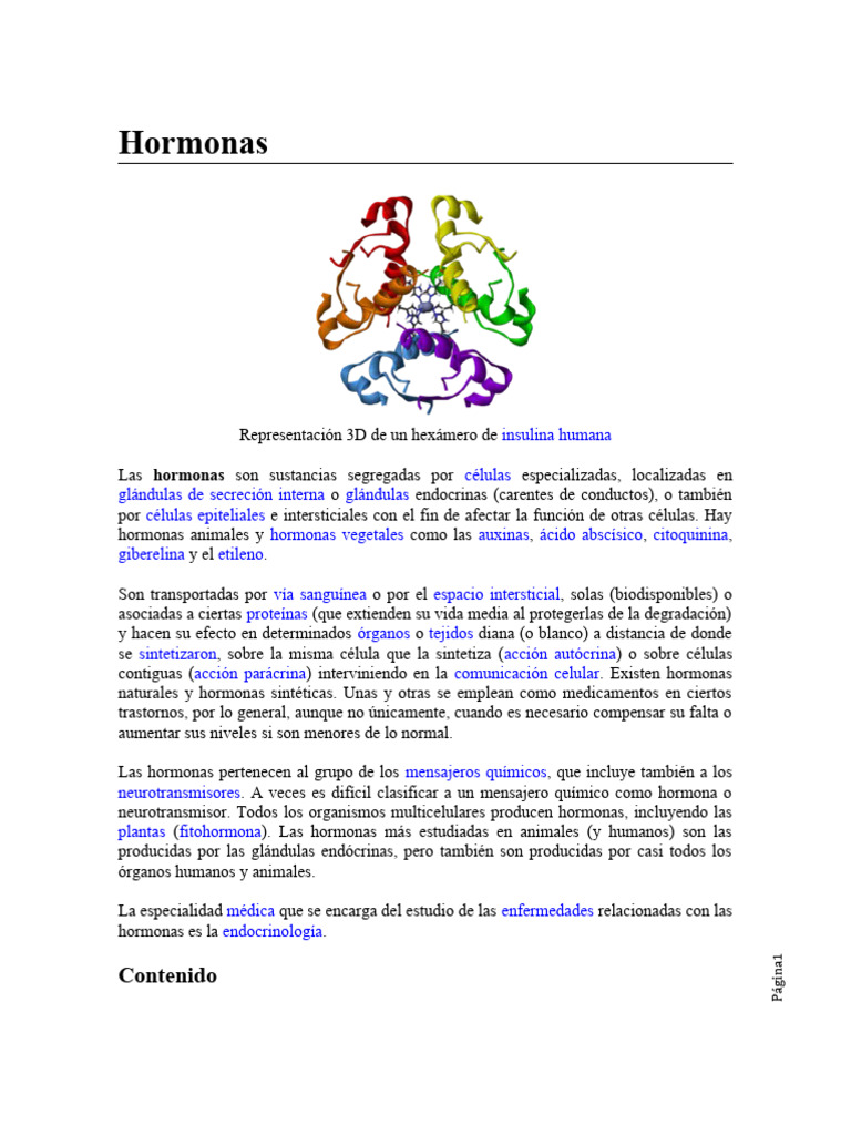Hormonas: Funciones y Tipos Esenciales | PDF | Hormona | Órgano (anatomía)