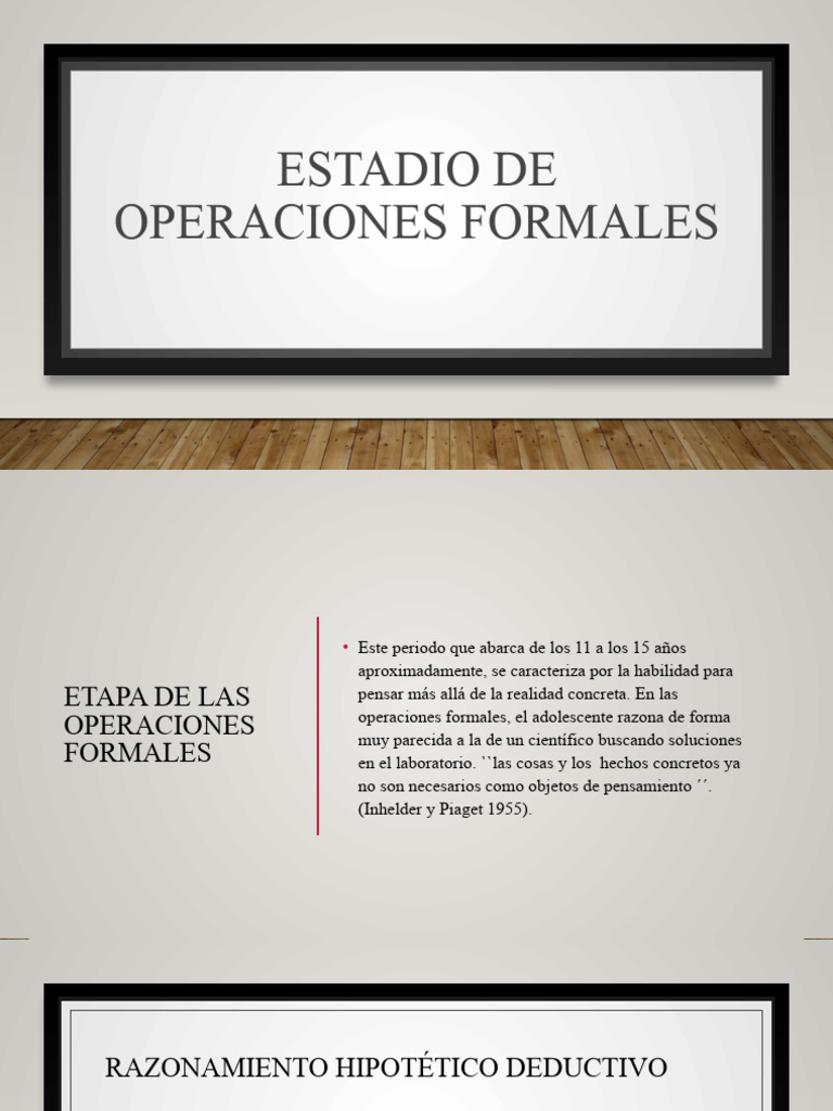 Estadio de Operaciones Formales | PDF