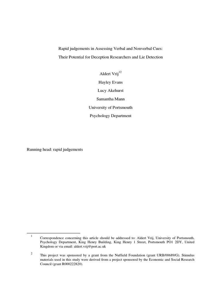 SNAPHER | PDF | Deception | Lie