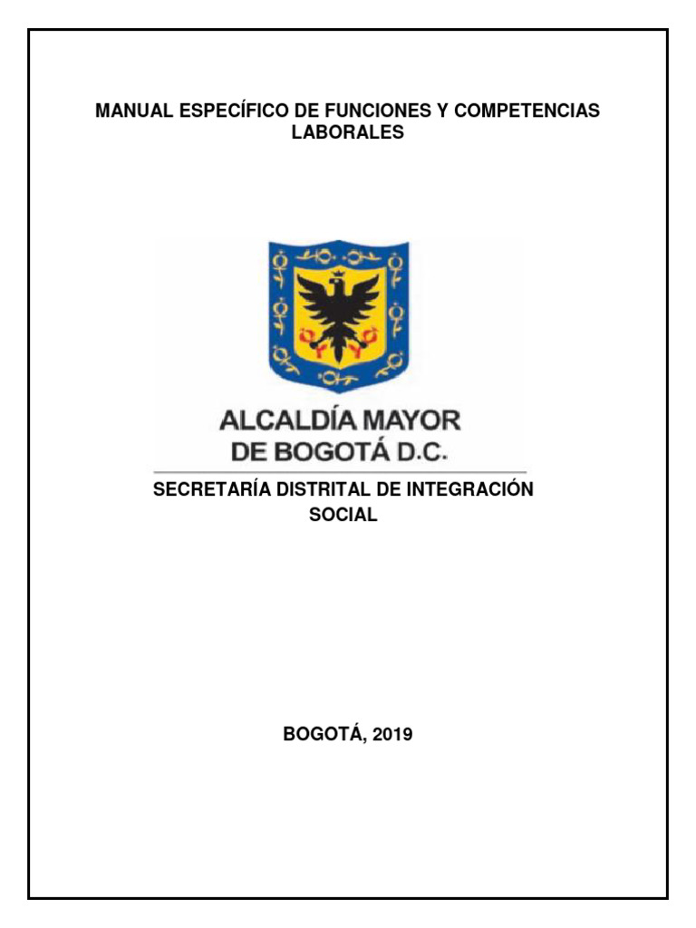 Manual de Funciones SDIS | PDF | Bogotá