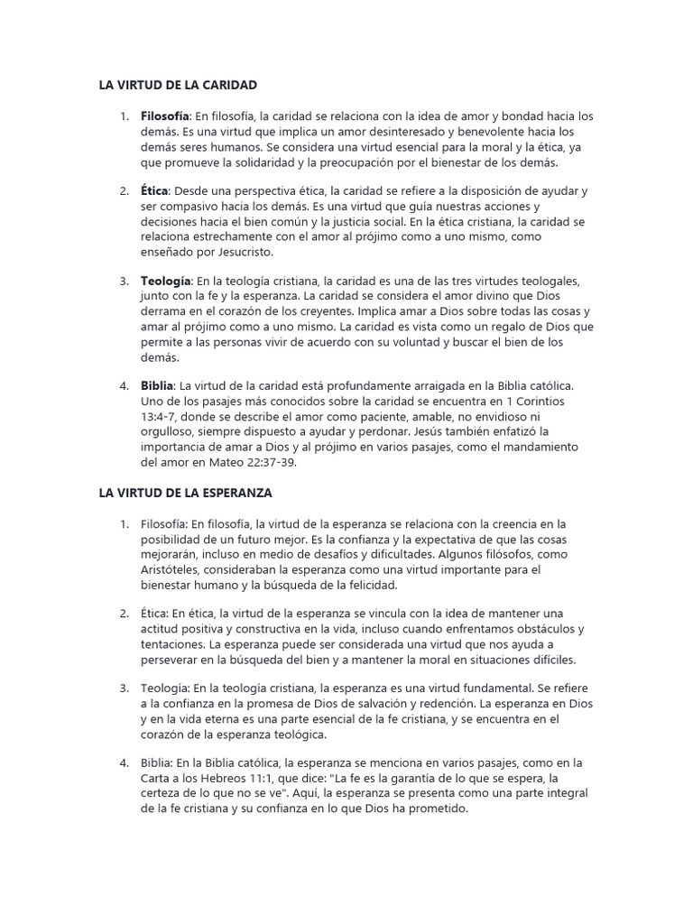 LA VIRTUDES 3a3b | PDF | Virtud | Fe